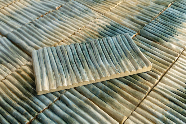 Hand-Made Green & Blue Folded Pipes 3D Tiles - AKFFJB-WS – VEELVLAK-Frēodōm