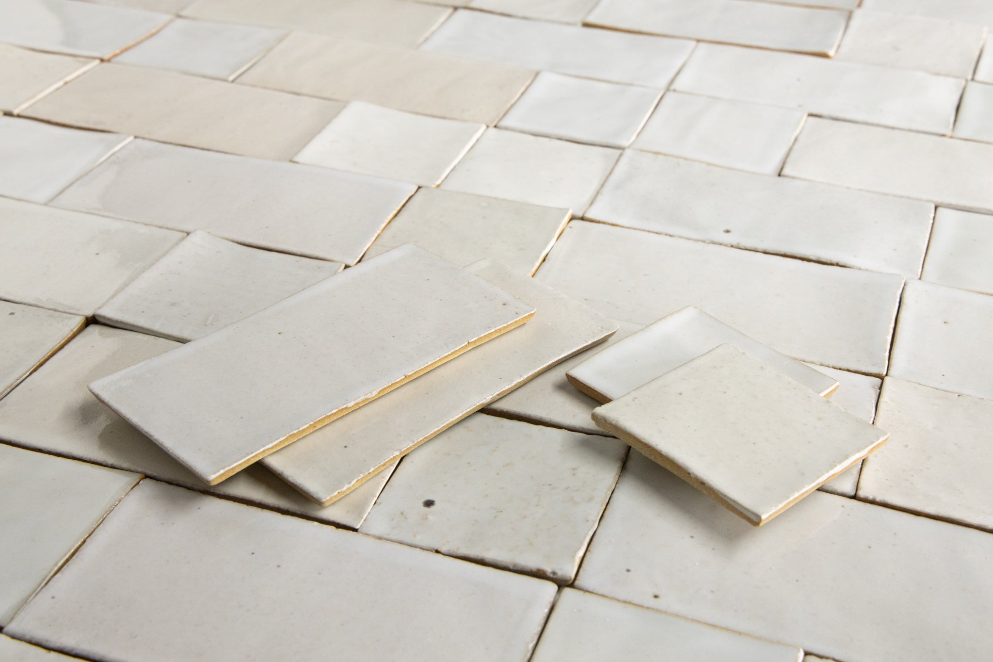 Undulating Off-White Handmade Rectangular & Square Tiles - AKHBMC_WS ...