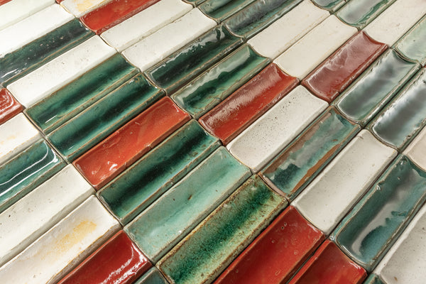 Rectangular Concave Red, Green & White Tiles - HGXDYA – VEELVLAK-Frēodōm