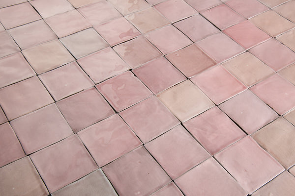Designer Pink Handmade Square Tiles JNEQUU – VEELVLAK-Frēodōm