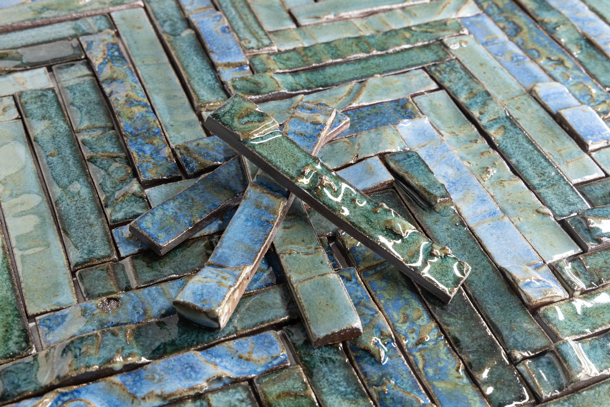 Elegant Slender Blue & Green Ceramics Tiles - KHLBCA-WS – VEELVLAK-Frēodōm