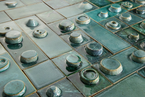 Artistic Hand-Sculpted Green 3D Tiles KMDWMM_19B – VEELVLAK-Frēodōm