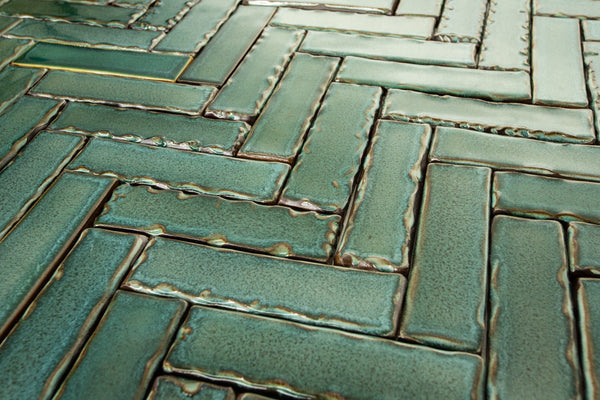 Textured Green Rectangular Tile - MRHQBA_18C – VEELVLAK-Frēodōm