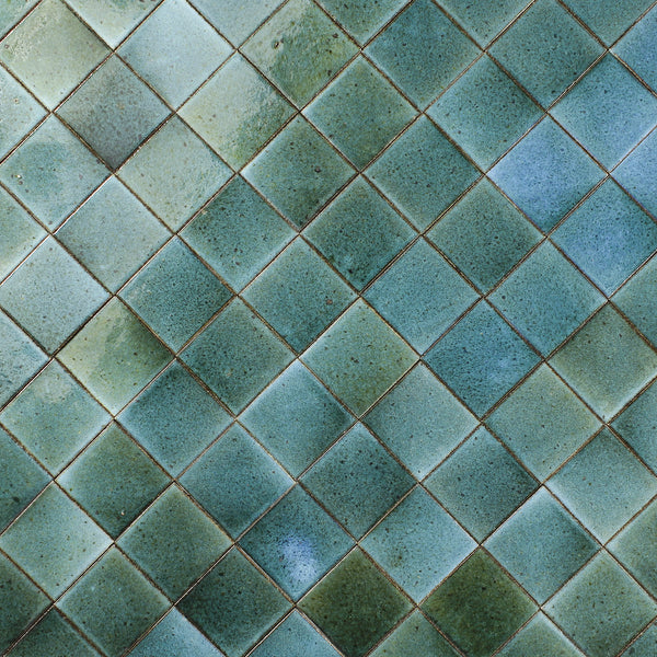 Hand-made Square Tile Aqua/Green Glaze PQHK48 6C – VEELVLAK-Frēodōm